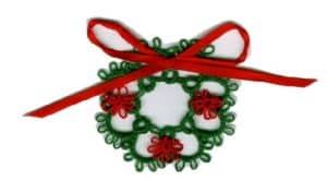 Christmas Wreath Lapel Pin Free Tatting Pattern
